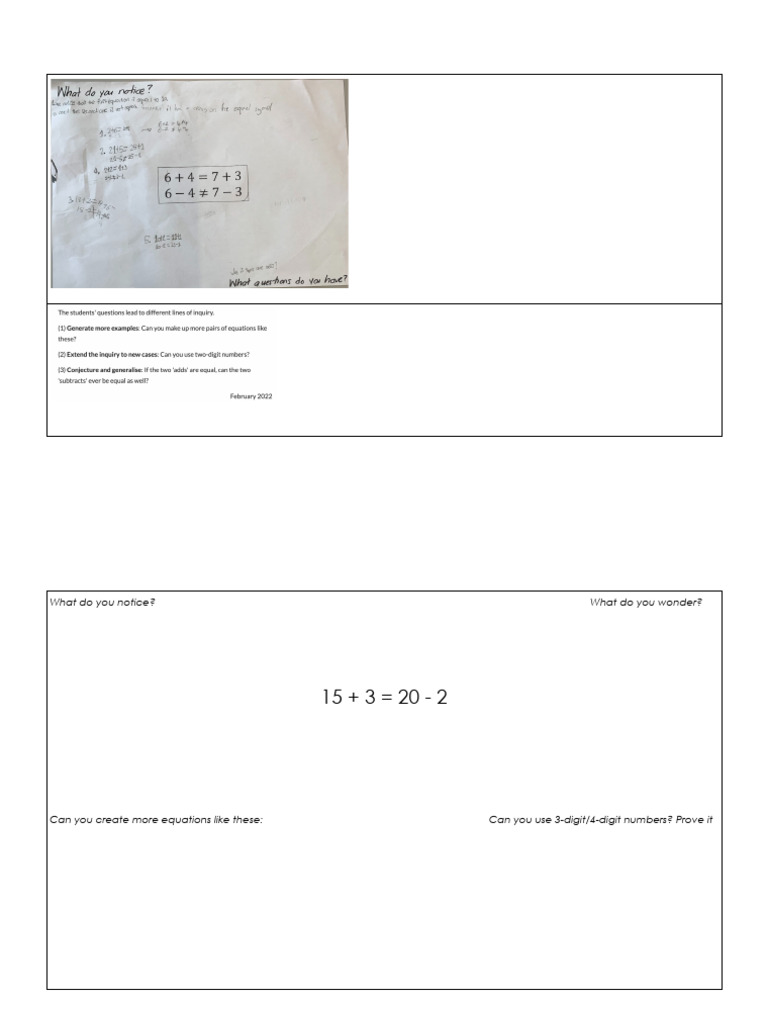 Math Equations Exploration Activity | PDF