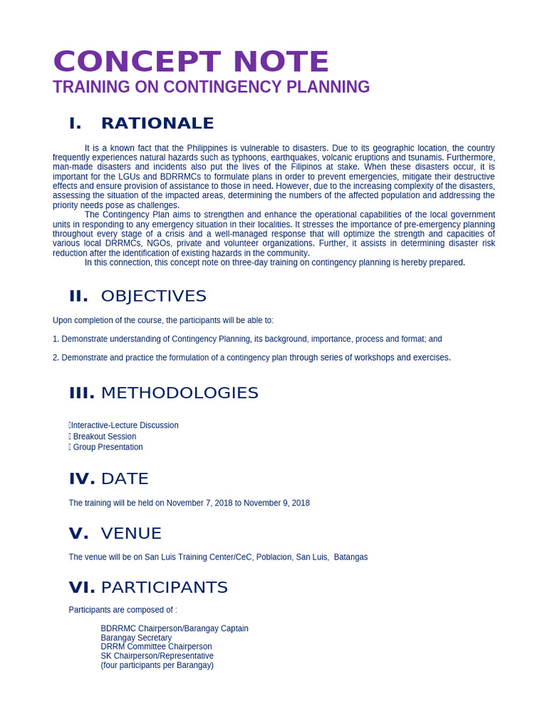 Training On Contingency Planning | PDF | Hazards | Emergency