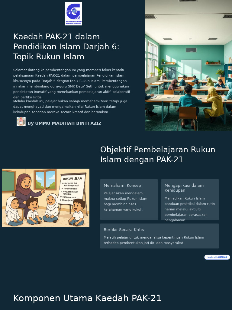 Kaedah PAK 21 Dalam Pendidikan Islam Darjah 6 Topik Rukun Islam | PDF