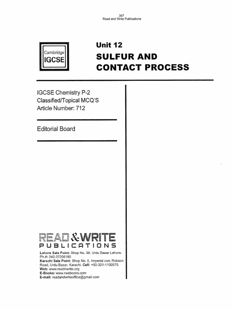 IGCSE Chemistry P2 Topical Unit 12 | PDF