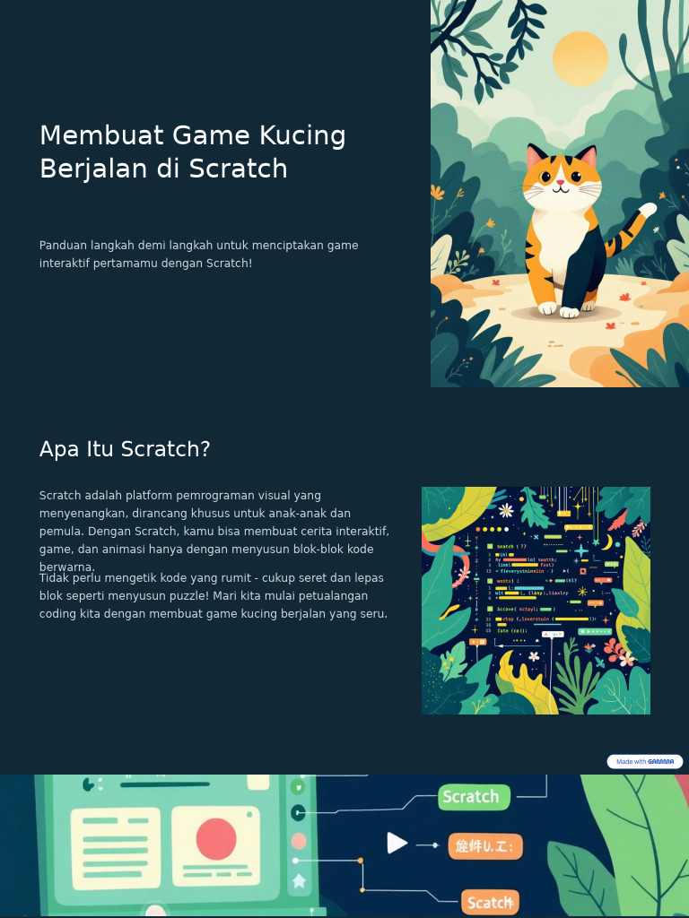 Membuat-Game-Kucing-Berjalan-di-Scratch | PDF