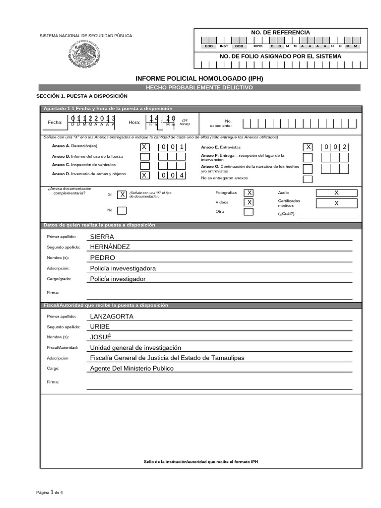 Ejemplo de Informe Policial Homologado | PDF | Policía | México