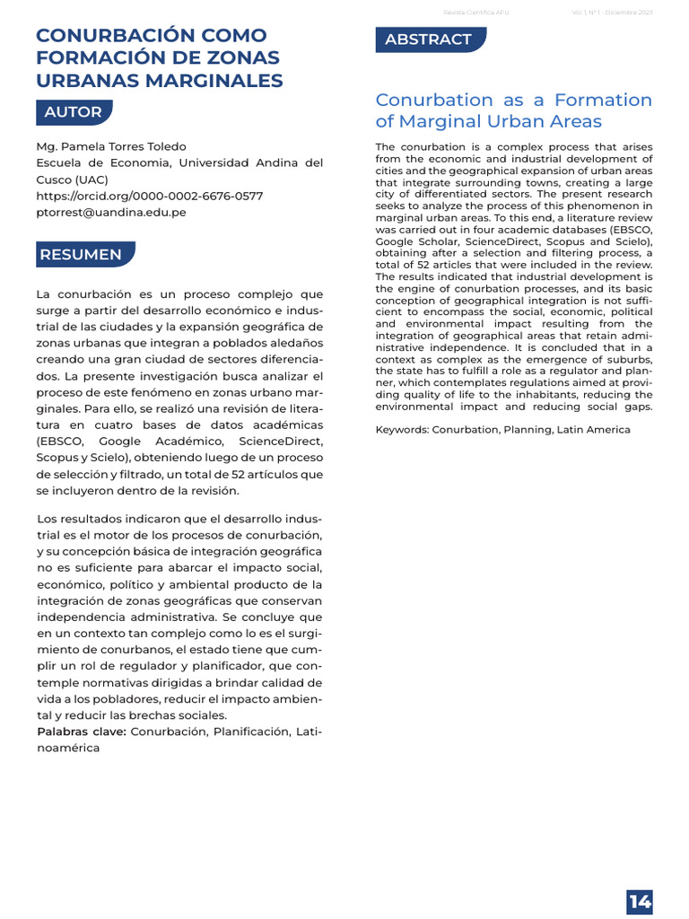 Conurbación Como Formación de Zonas Urbanas Marginales | PDF ...
