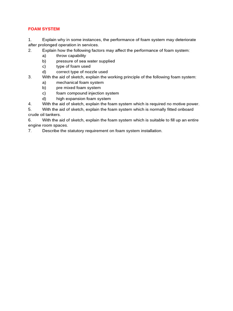 Foam System Performance and Requirements | PDF
