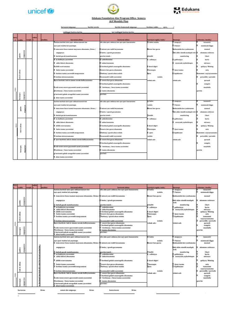 Lesson Plan in Afar Af - 40 | PDF