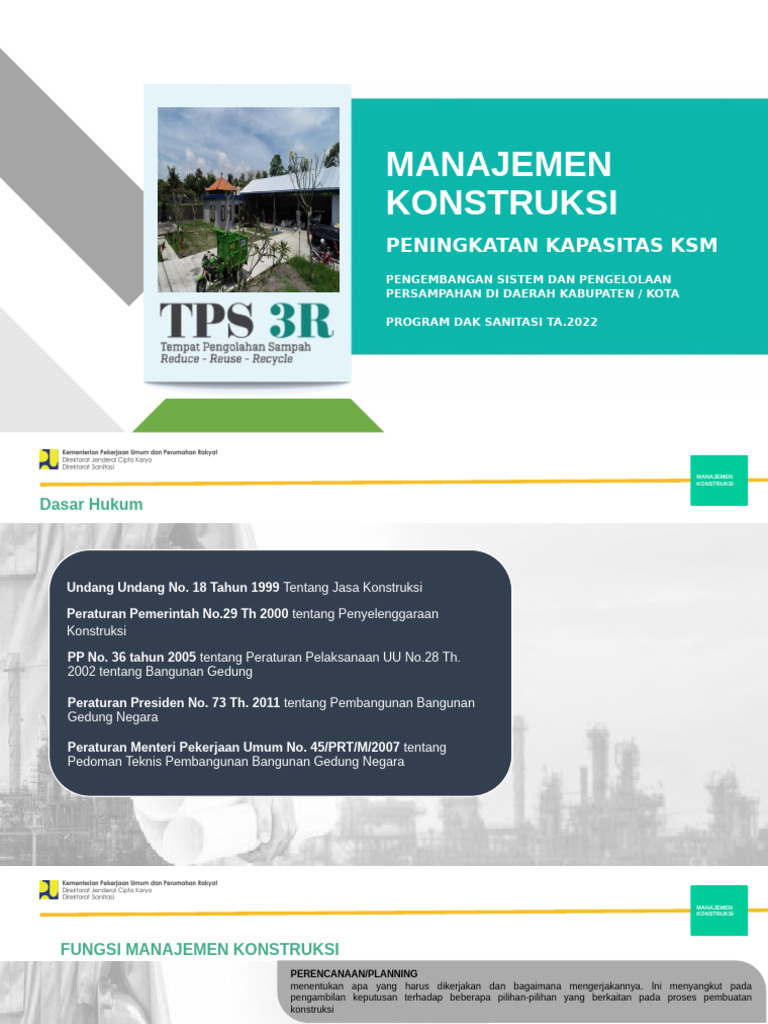 Manajemen Konstruksi TPS3R | PDF