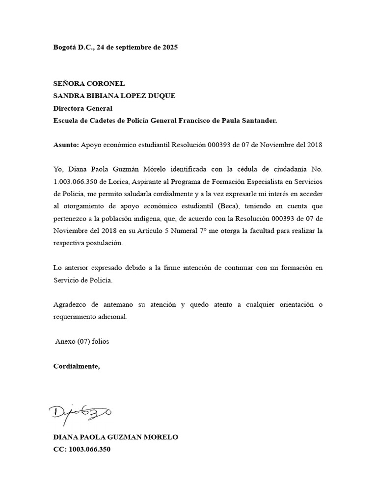 Solicitud Beca Diana Guzmán Corregida | PDF | Gobierno