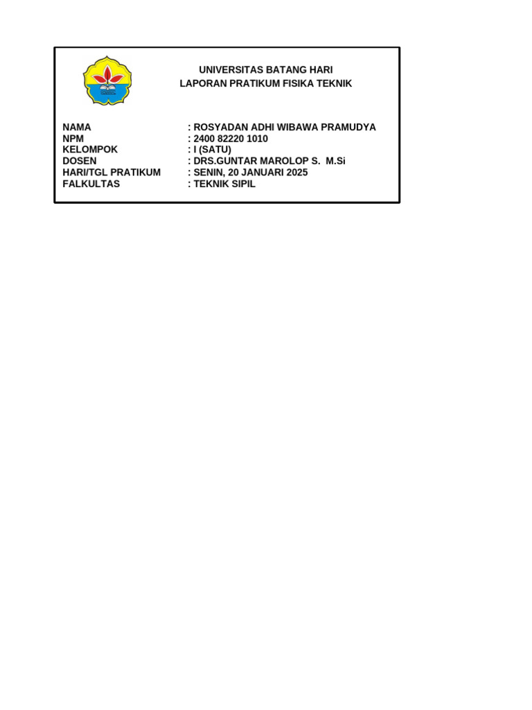 Cover Buku Pratikum Fisika Unbari | PDF