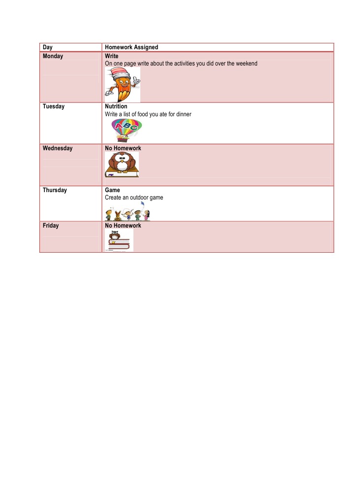 Weekly Homework Assignments Overview | PDF