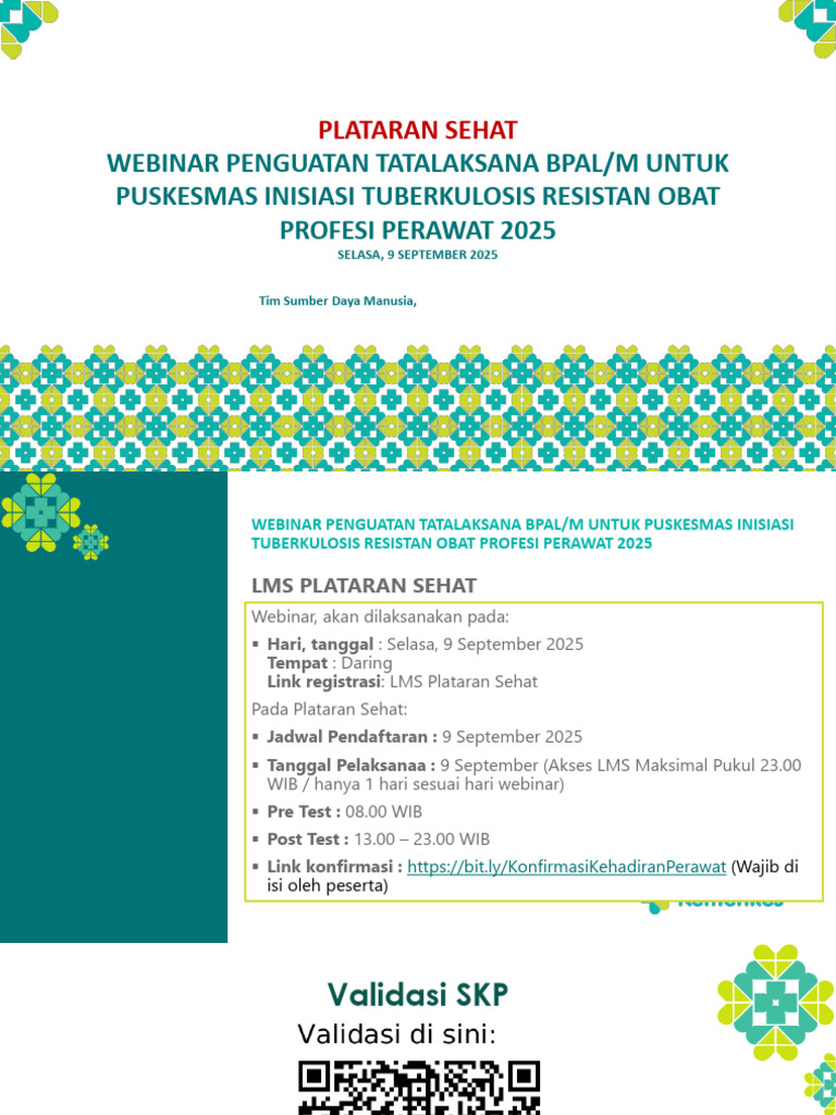 Alur Plataran Sehat_Webinar TBC RO Perawat_09 Sept 2025 | PDF