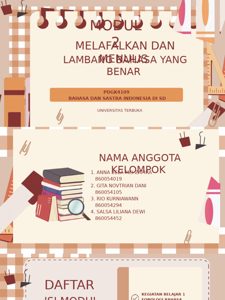 Ppt Modul 2 Melafalkan Dan Menulis Lambang Bahasa Yang Benar | PDF