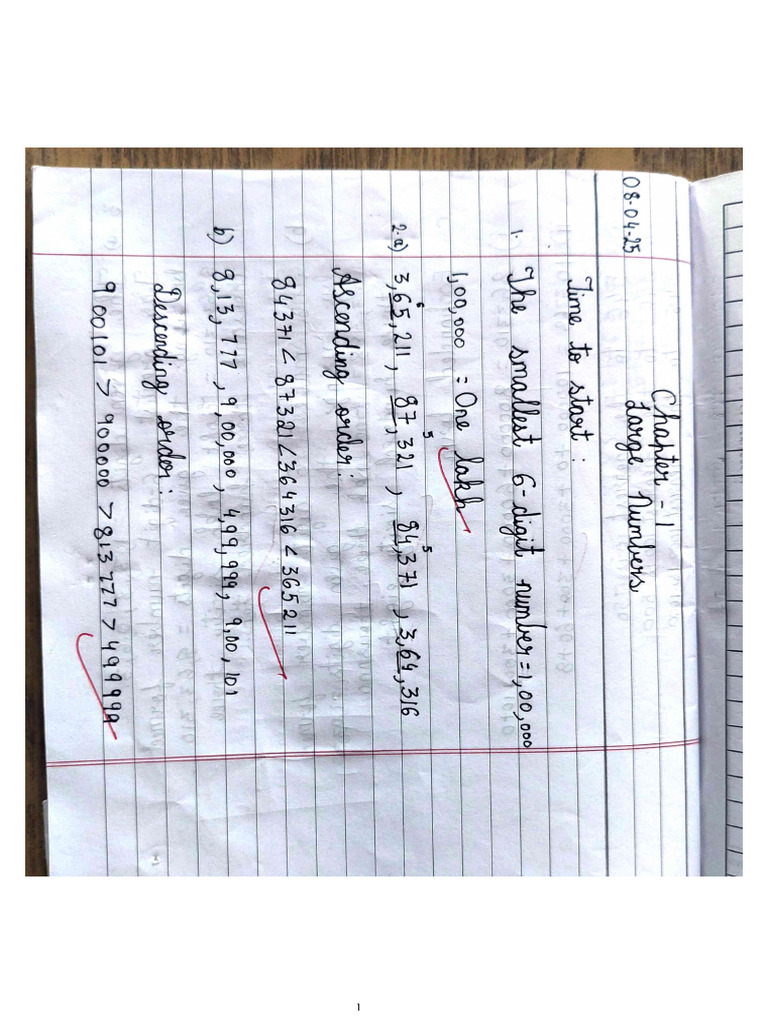 STD 5 - Ch-1 Large Numbers | PDF