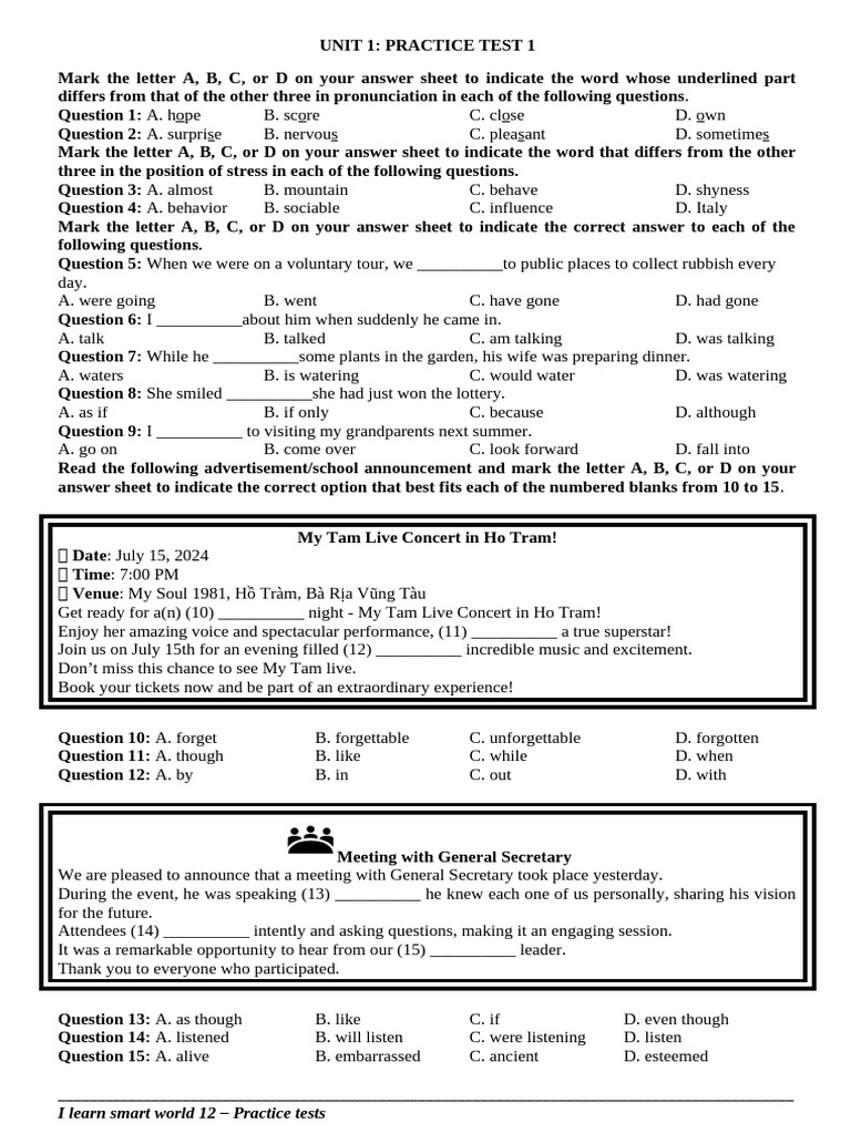 12 Practice Test Unit 1 - Unit 5 | PDF | Elon Musk | Airbnb