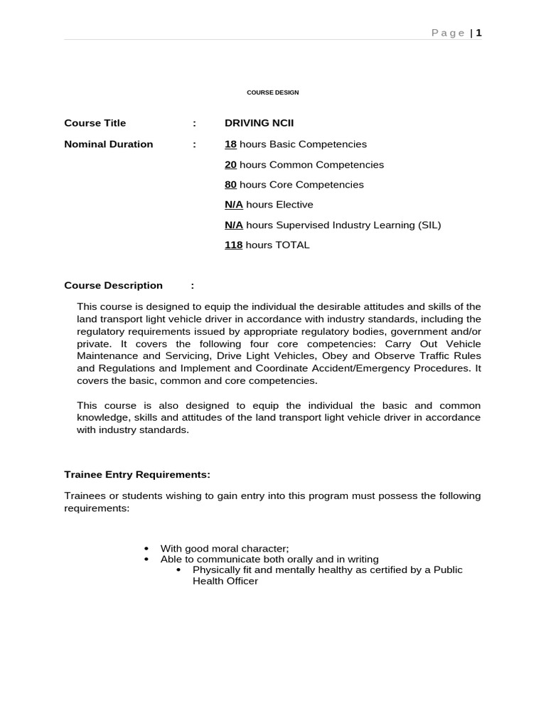 Driving NCII CBC Updated | PDF | Methodology | Evaluation