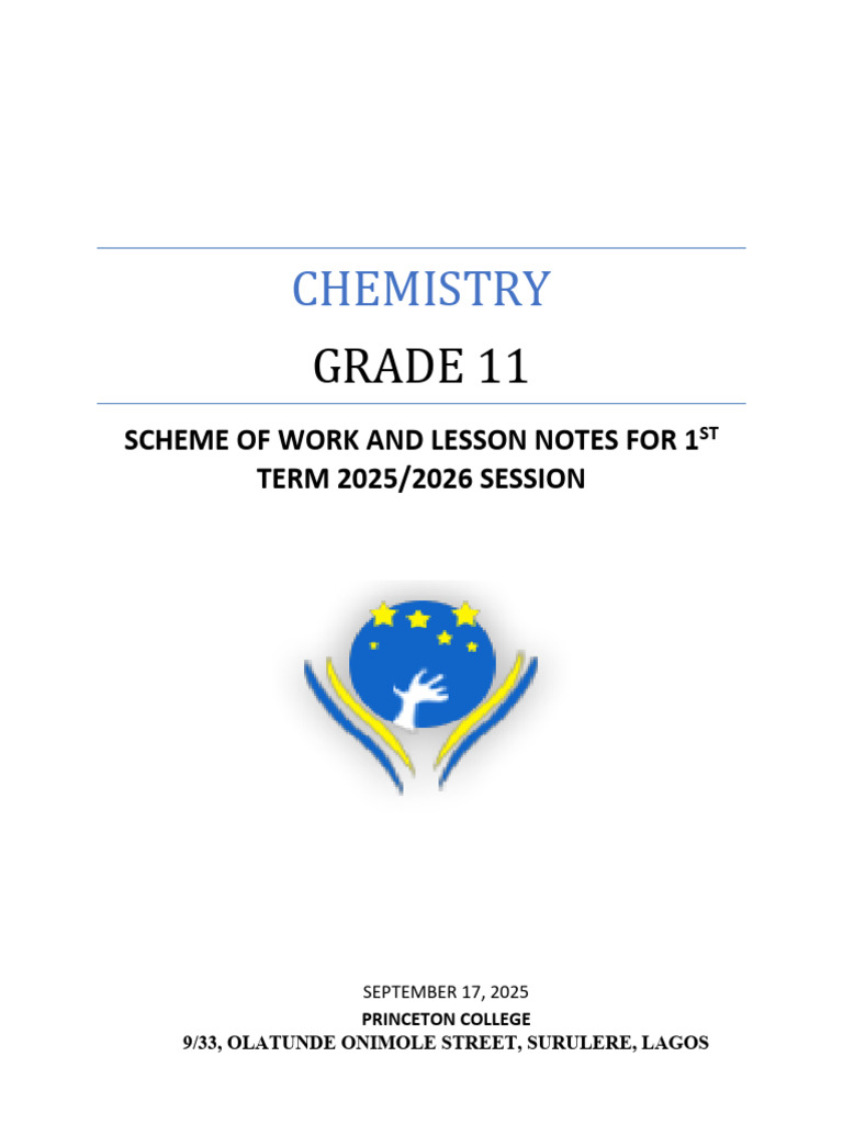 Grade 11 Chemistry Term 1 Plan 2025 | PDF | Mole (Unit) | Chemical Bond