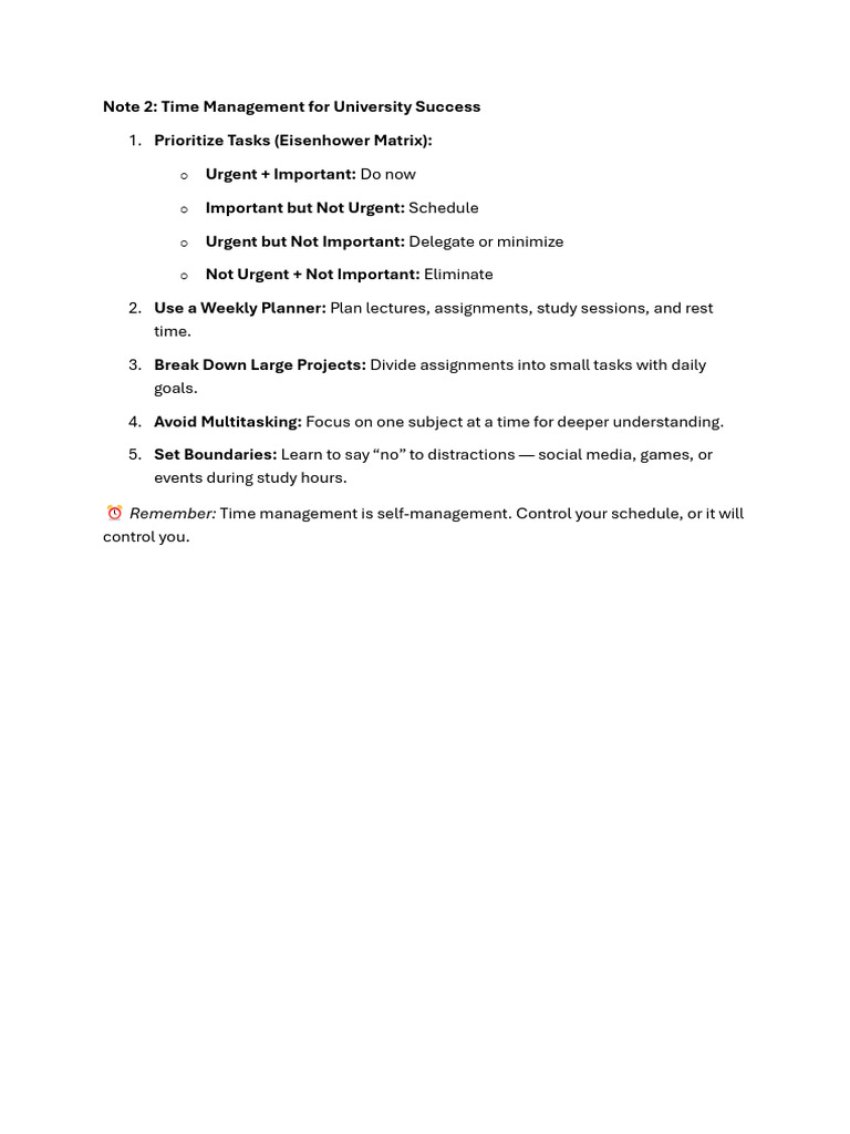 Time Management | PDF