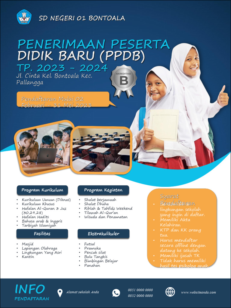 (Modul 1) 20 Template Poster PPDB Size A3 | PDF