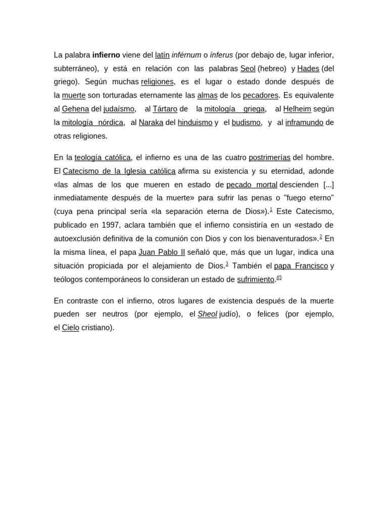 Conceptos del Infierno en Religiones | PDF | Infierno | Creencia ...