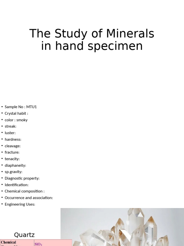 Comprehensive Mineral Study Guide | PDF | Minerals | Crystallography
