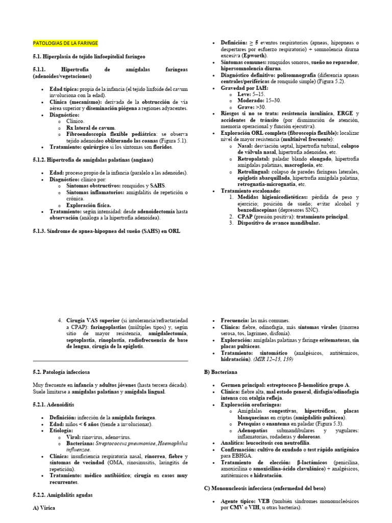 PATOLOGIAS DE LA FARINGE | PDF | Ronquidos | Apnea del sueño