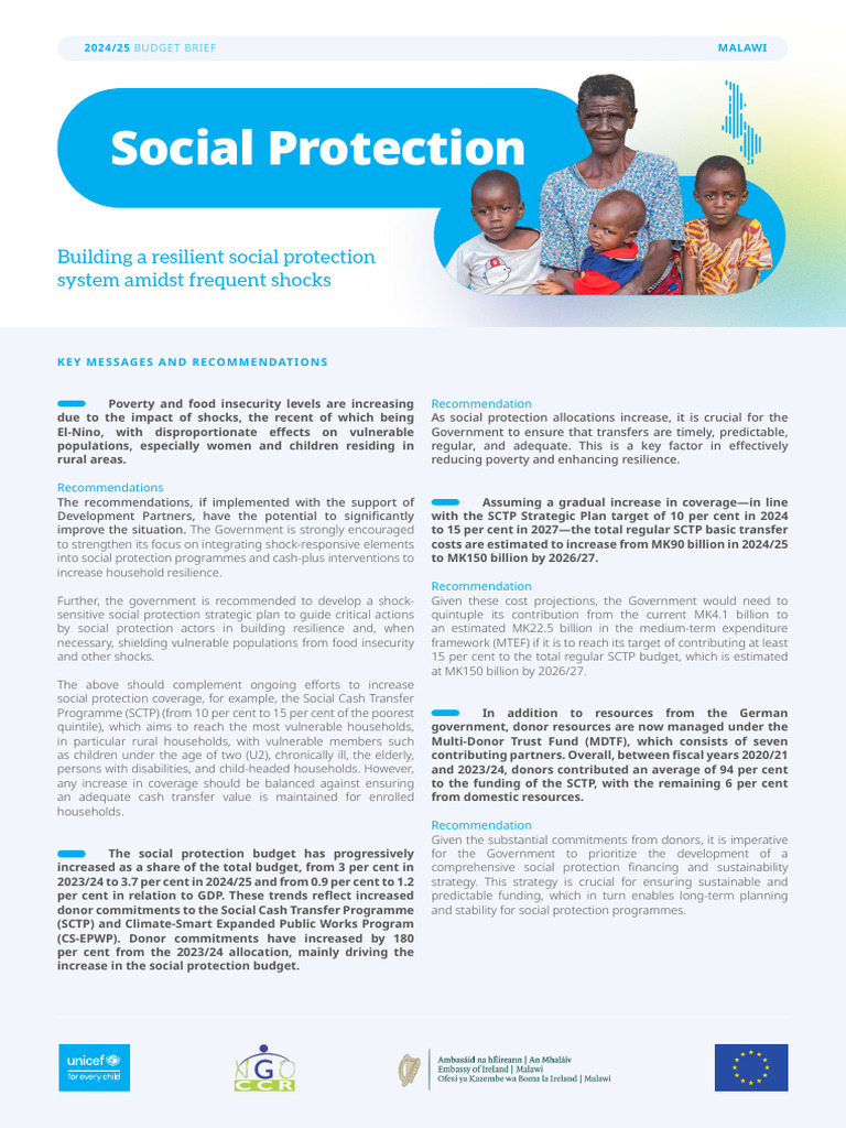 Malawi Social Protection Budget 2024/25 | PDF | Poverty | Poverty ...