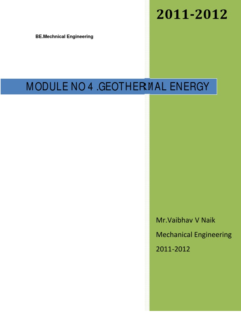 Module No 4 Geothermal Energy | PDF | Geothermal Energy | Power Station