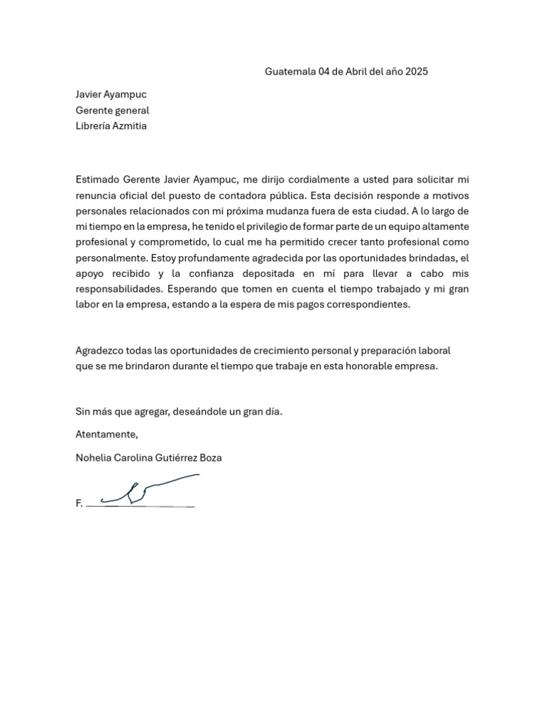 Carta Formal Reda | PDF