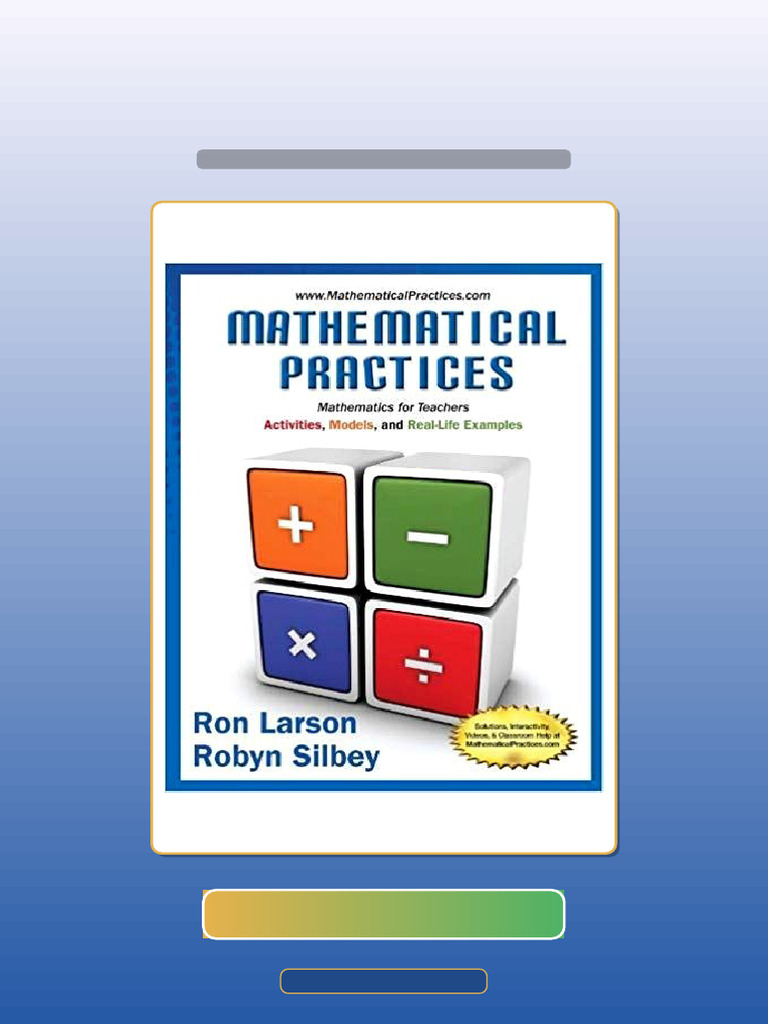 Mathematical Practices Mathematics For Teachers Activities Models and ...