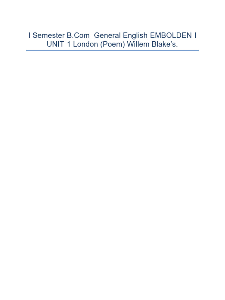 Analysis of Blake's "London" Poem | PDF | Michelangelo