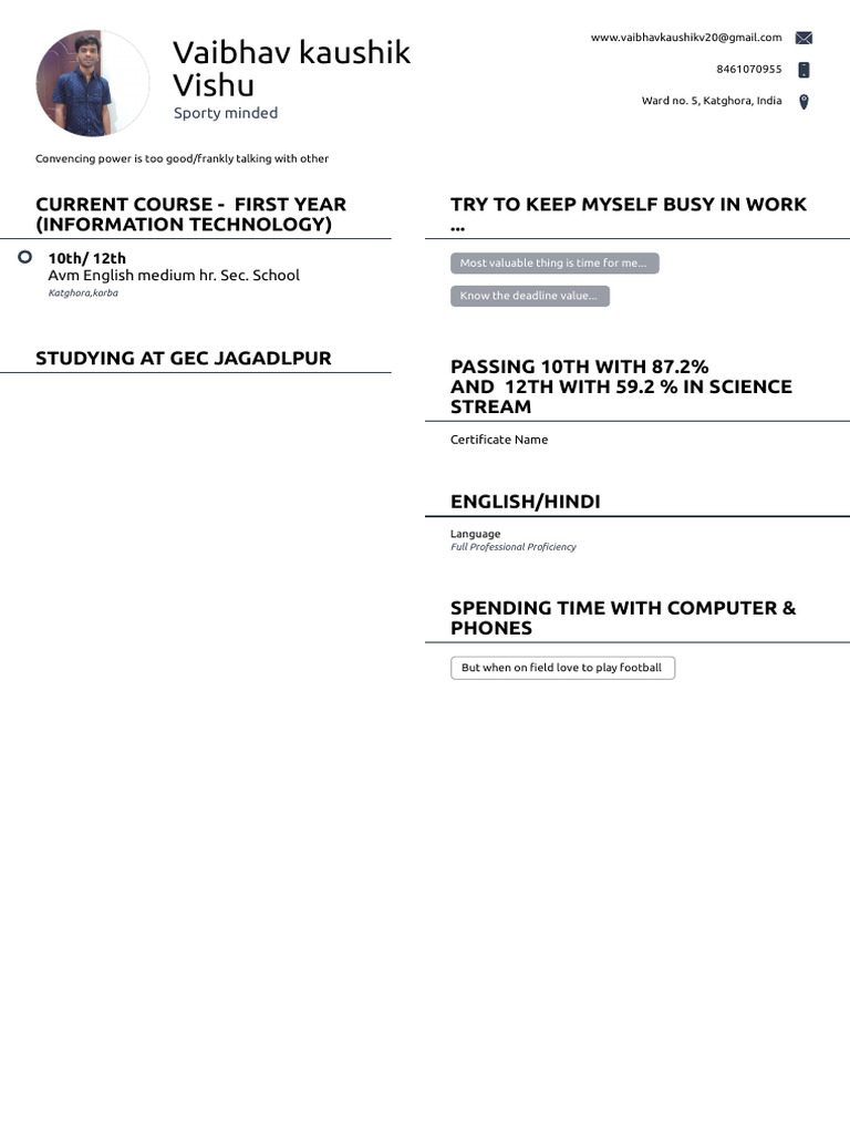 Vaibhav's Resume (1) - 1 | PDF