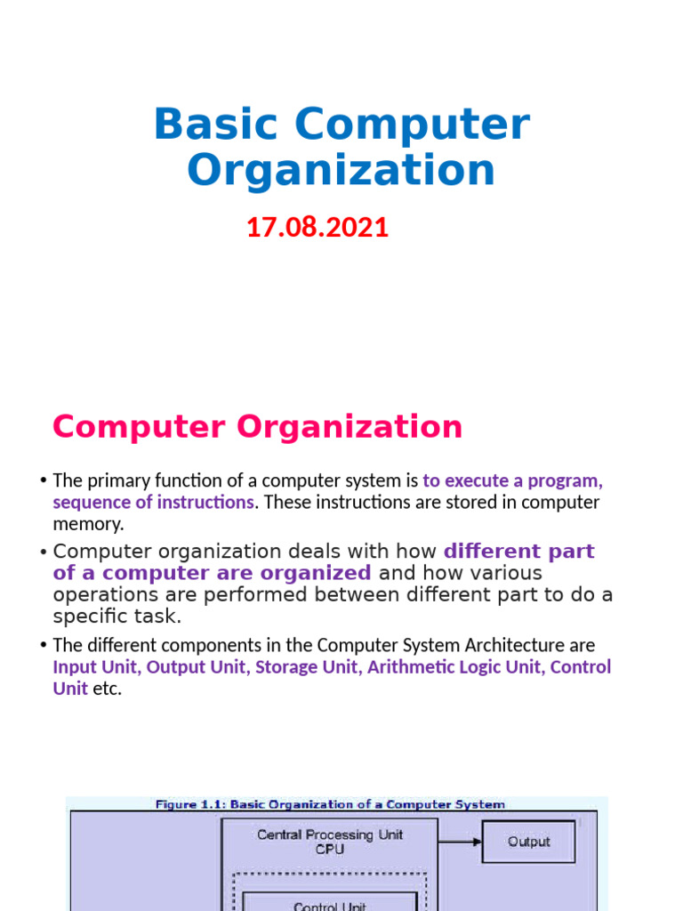 Basic Computer Organization | PDF | Computer Data Storage | Bit