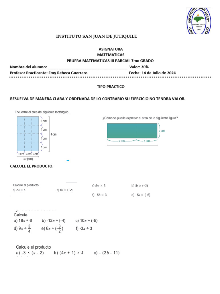 Prueba Septimo | PDF