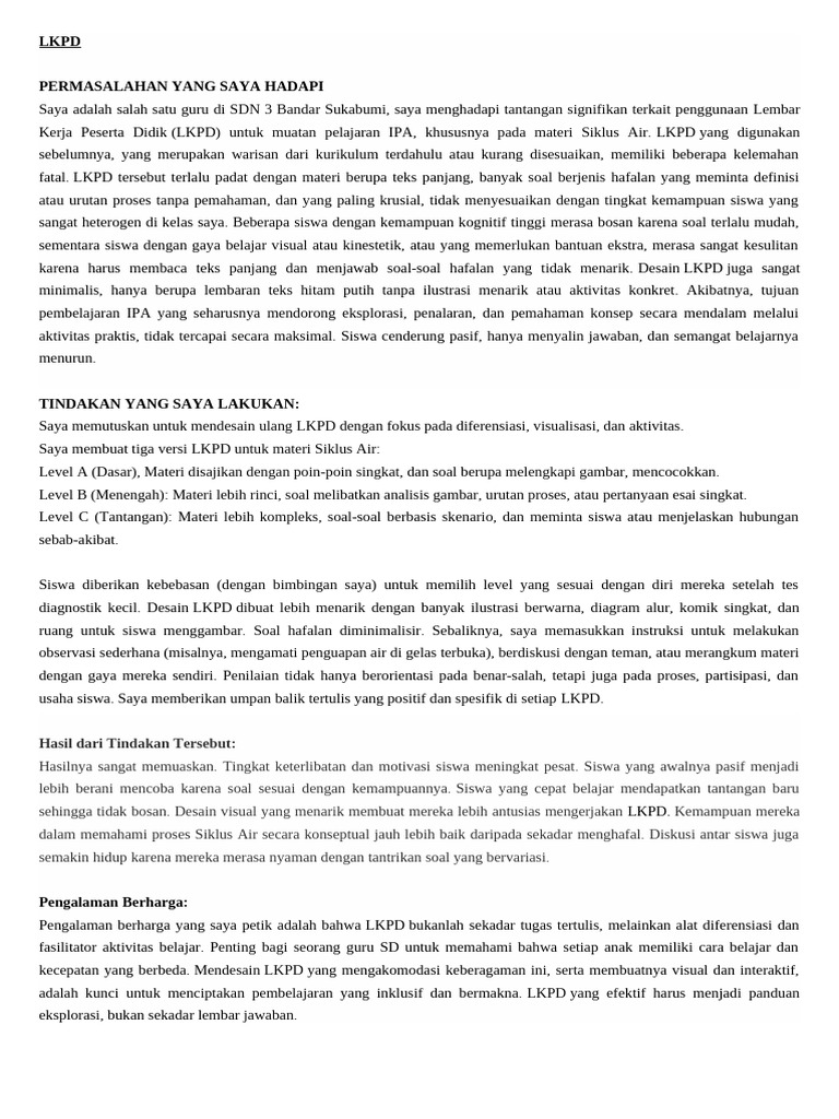 Desain Ulang LKPD untuk Pembelajaran IPA | PDF
