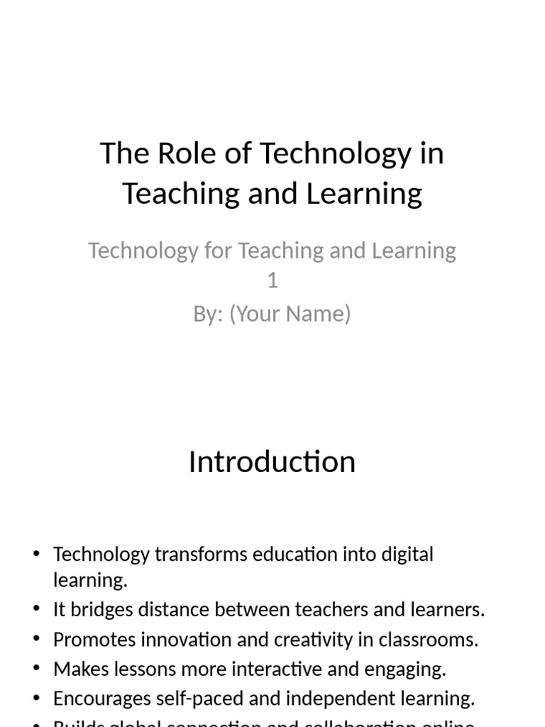 TTL1 Technology For Teaching and Learning | PDF