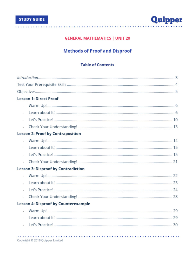 GM U20 - Methods of Proof and Disproof | PDF | Mathematical Proof | Theorem