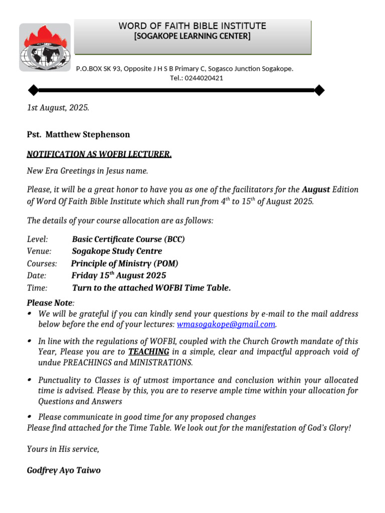 BCC WOFBI August Invitation - 014854 | PDF