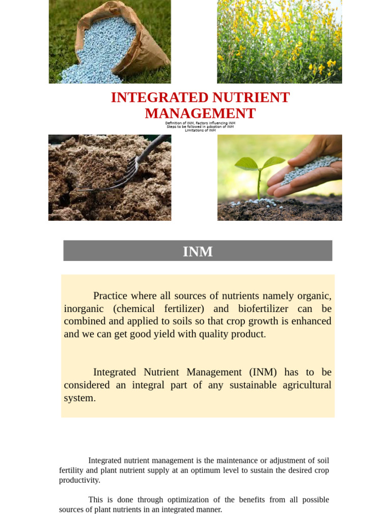 Integrated Nutrient Management Guide | PDF | Fertilizer | Soil