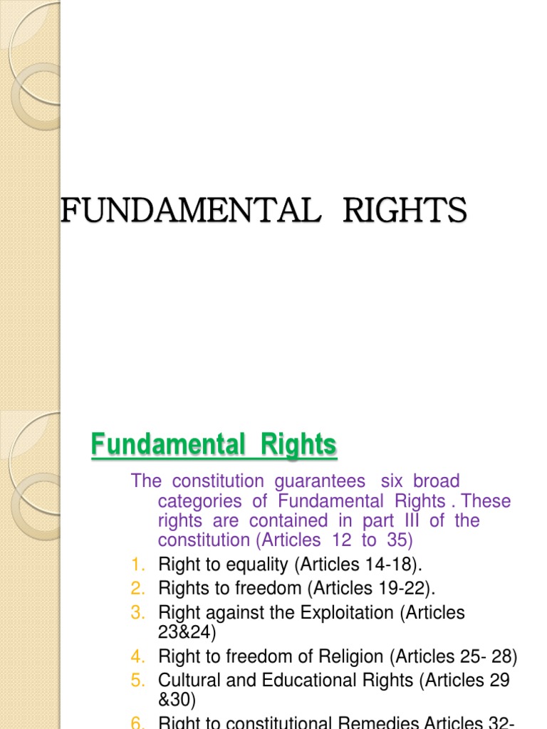 A Comprehensive Overview of Fundamental Rights Guaranteed by the Indian ...