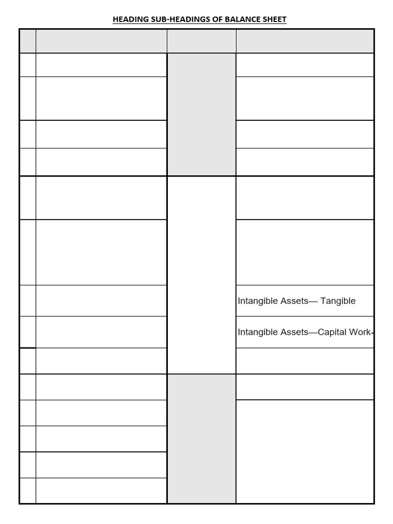 6 Balance Sheet Heading Sub Headings | PDF | Balance Sheet | Loans