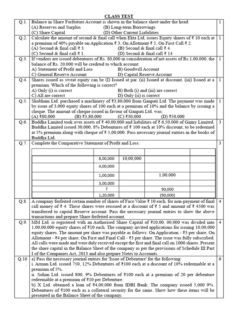 Test Based On Worksheets | PDF | Equity (Finance) | Expense
