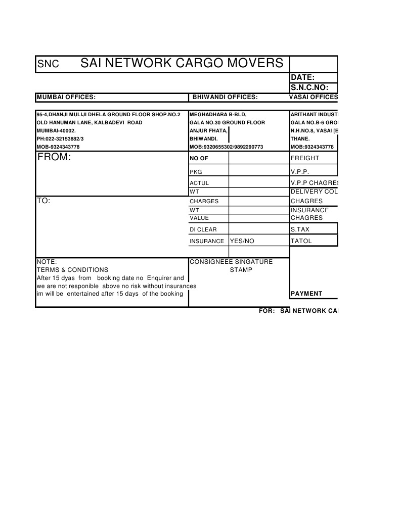 Sai Network Cargo Movers Overview | PDF