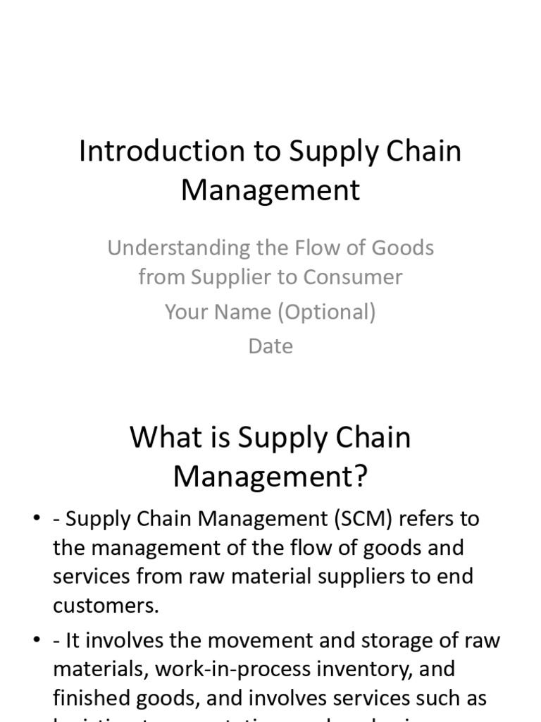 Introduction To Supply Chain Management 1739779426 | PDF | Supply Chain ...