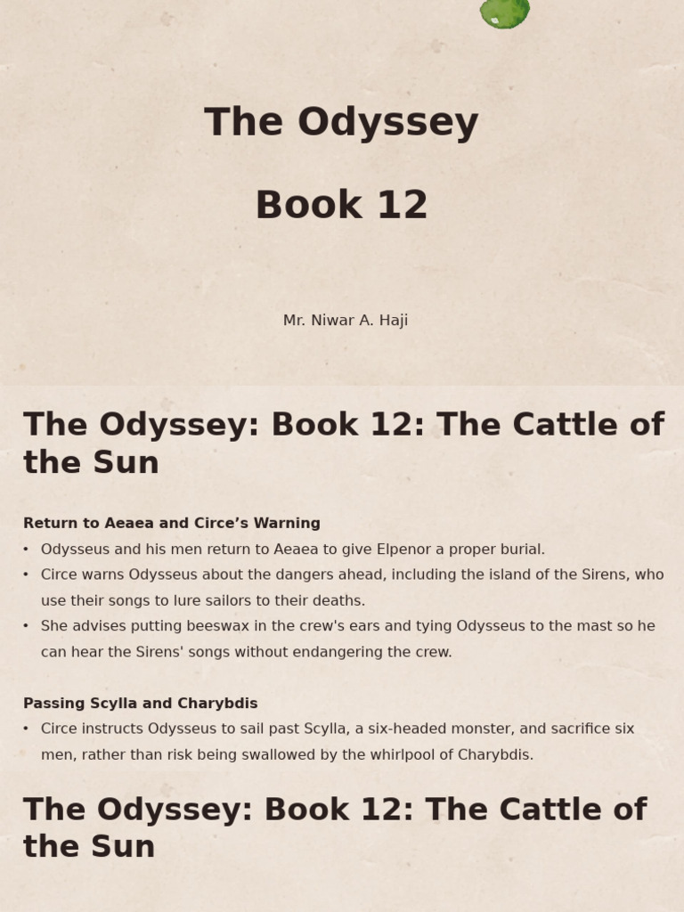 G10 LA Odyssey Book 12.Pptx 2 | PDF