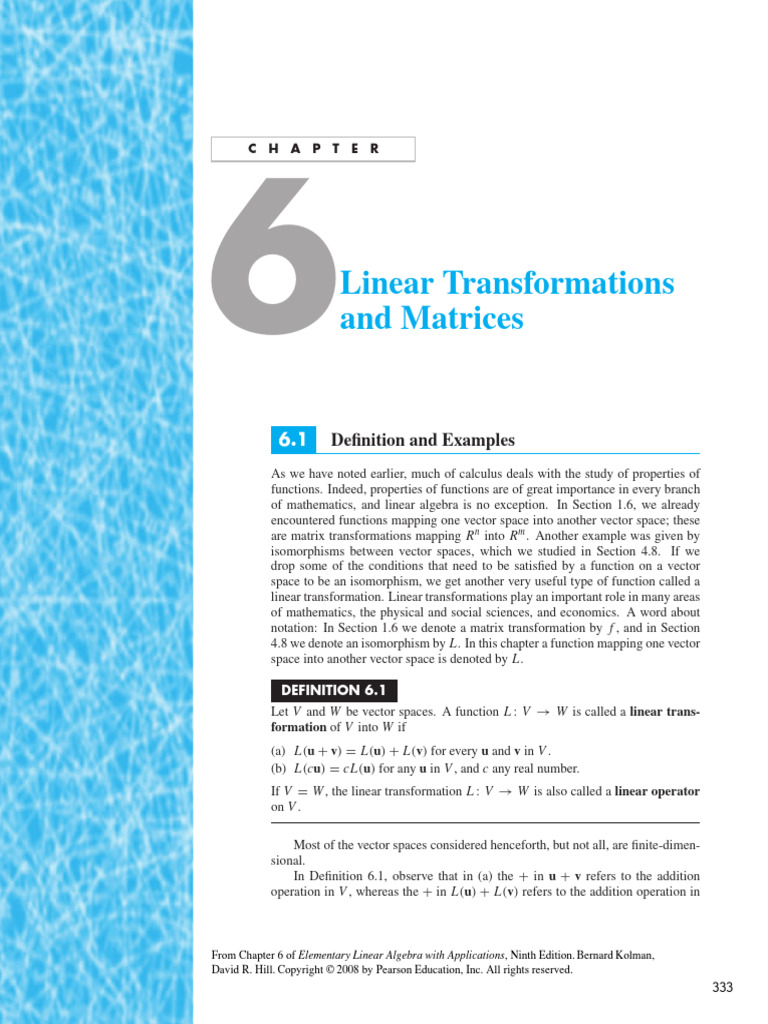 Bolum 6 | PDF | Linear Map | Vector Space
