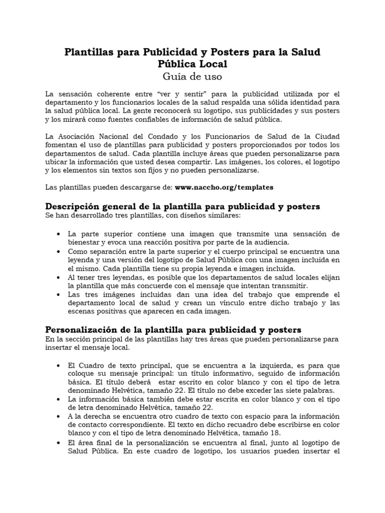 Ad Template Usage Guide in Spanish | PDF | Información