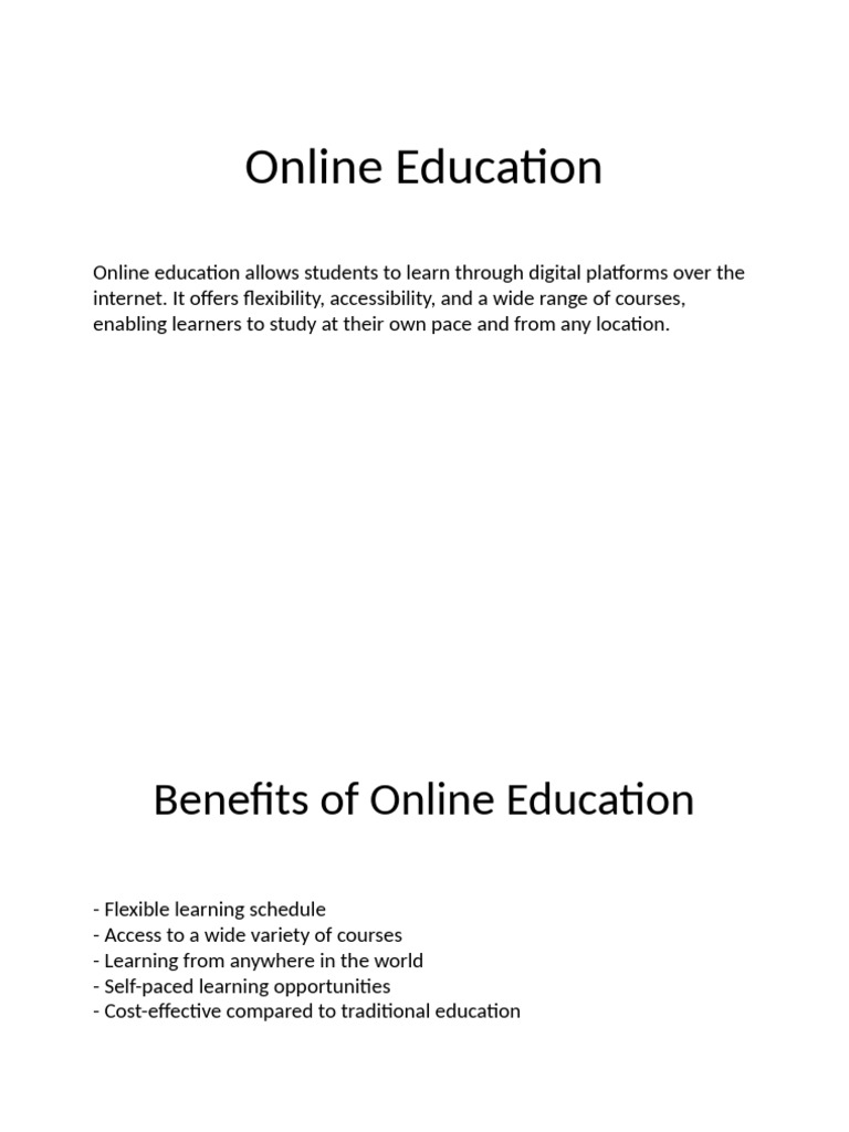 Online Education Presentation | PDF