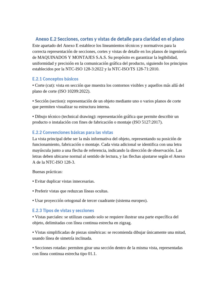 Secciones y Vistas en Planos Técnicos | PDF | Geometría