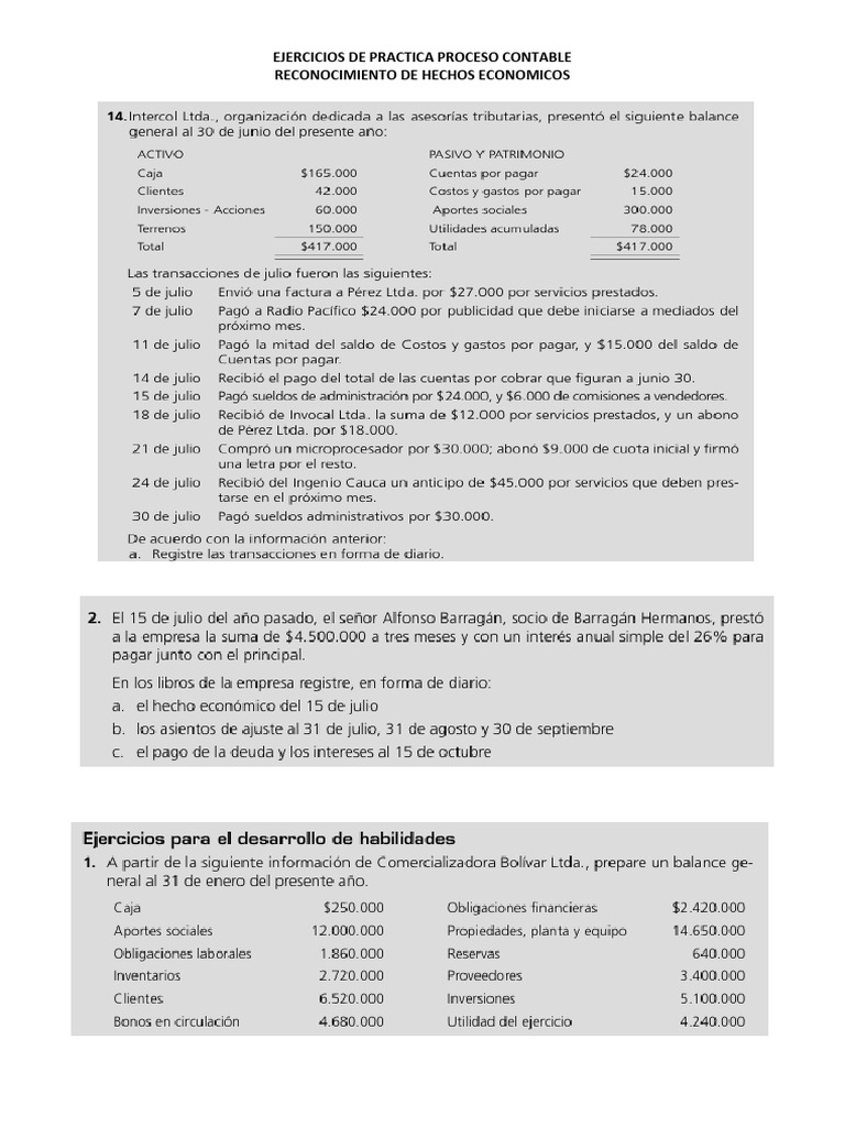 Cif Ejercicios de Practica Proceso Contable | PDF