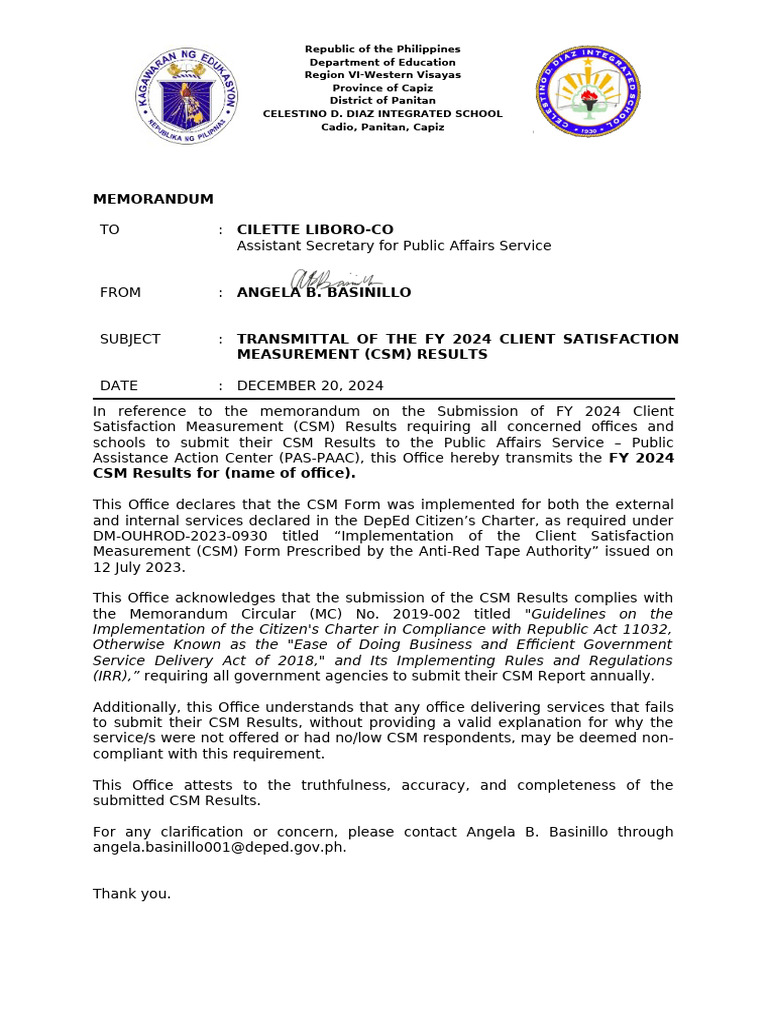 Annex E Transmittal Memo Template | PDF