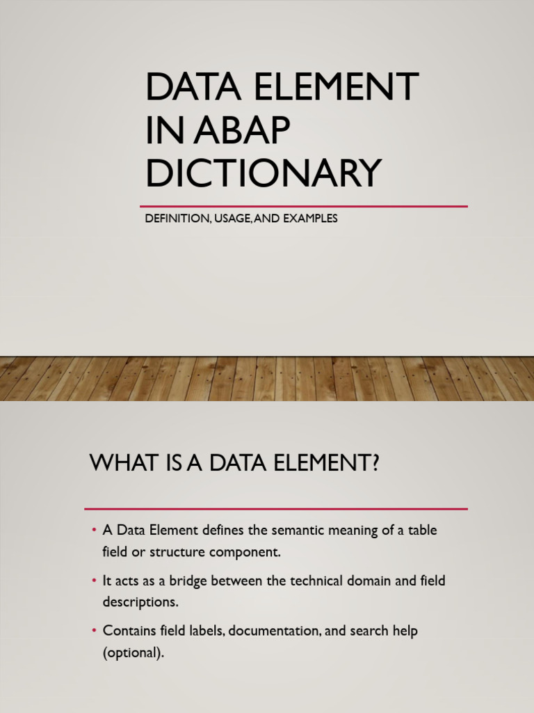 ABAP Data Element Presentation | PDF